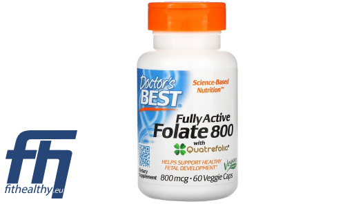 Doctor's Best Fully Active Folate 800 with Quatrefolic 800 mcg 60 vcaps ...
