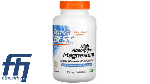 Doctor's Best High Absorption Magnesium 100% Chelated 100 mg 240 vtab ...