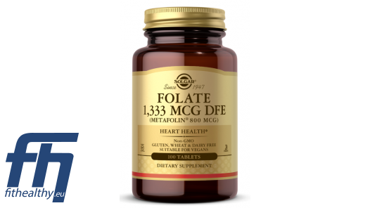 Solgar Folate 1,333 mcg DFE Metafolin 800 mcg 100 tab | Premium ...