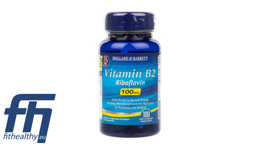 Holland & Barrett Vitamin B2 Riboflavin 100 mg 100 tab | Sport Supplements