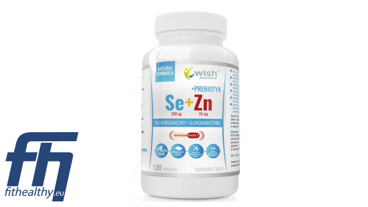 WISH Pharmaceutical Selenium 200 mcg + Zinc 15 mg + Prebiotic 120 caps ...
