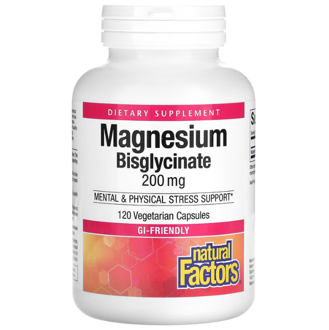 Natural Factors Magnesium Bisglycinate 200 mg 250 caps | Premium ...
